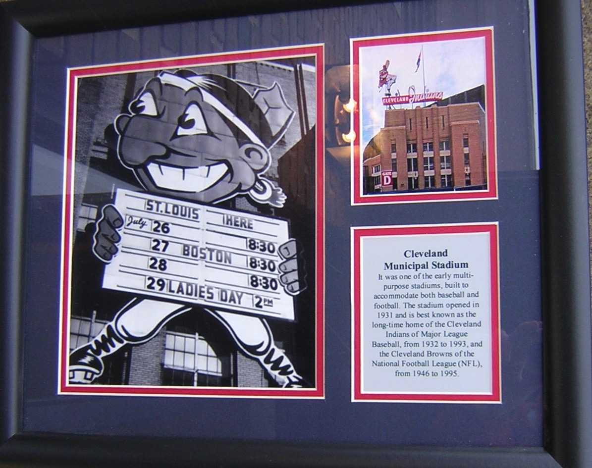 Chief Wahoo Holding Sign – GPS Sports Gallery