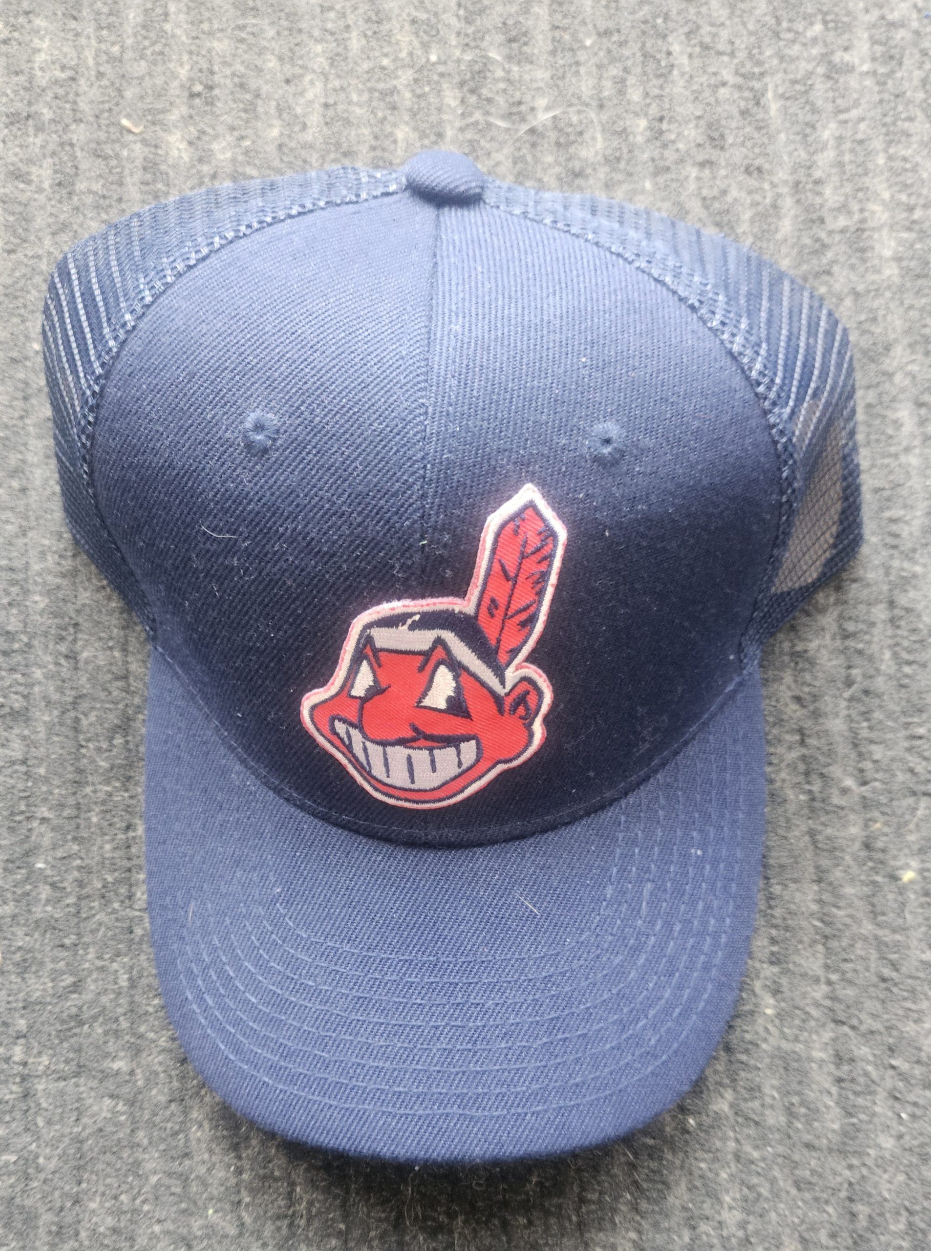 Cleveland Indians Chief Wahoo All Blue MESH Back SNAP Baseball Cap ...